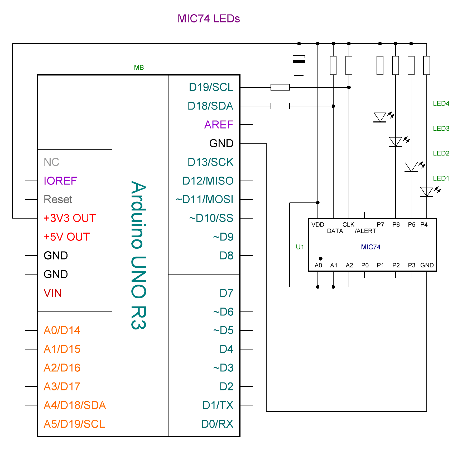 Basic Schematic with LEDs